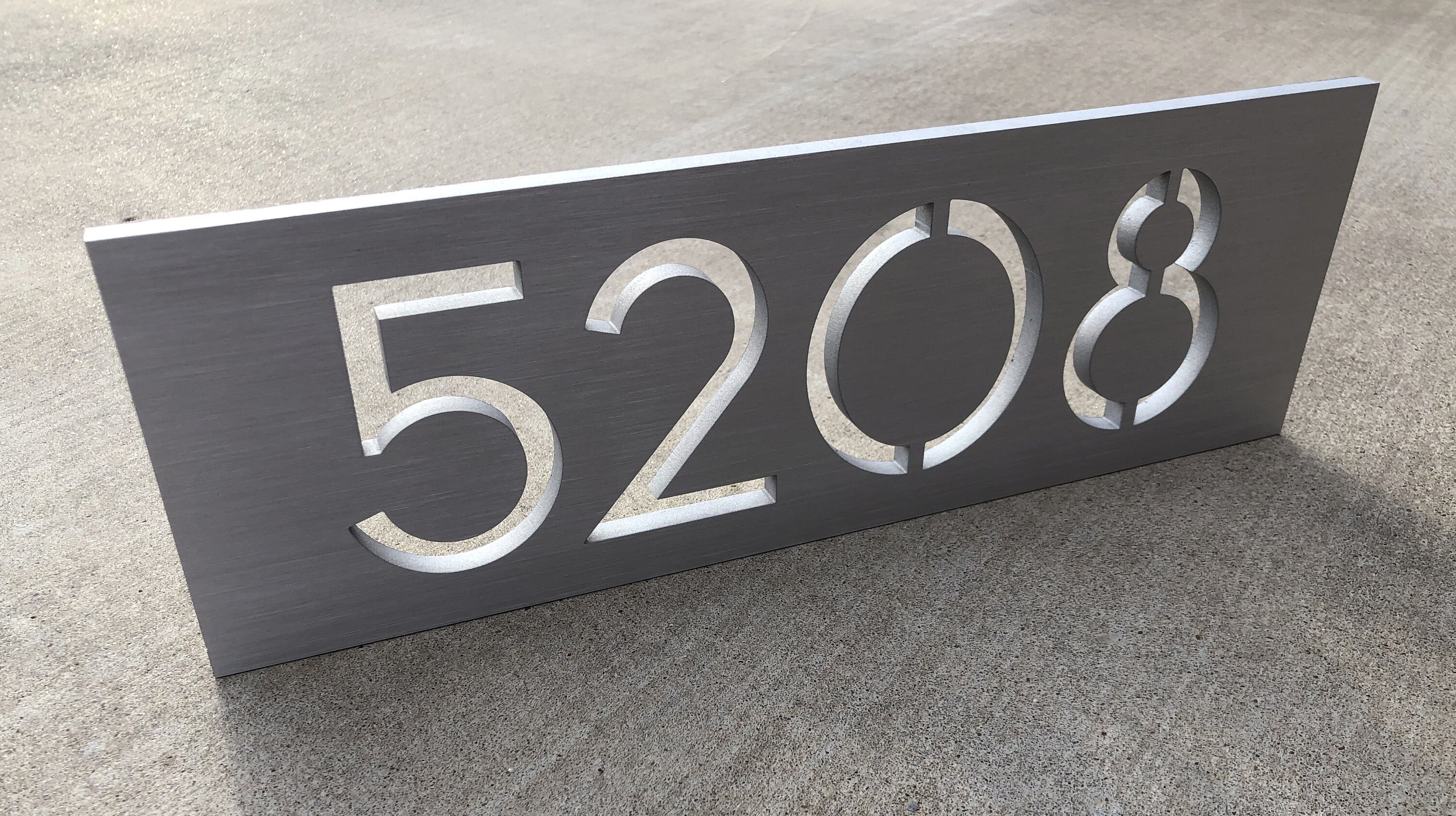 Modern House Numbers Brushed Aluminum Wall Plaque - Etsy
