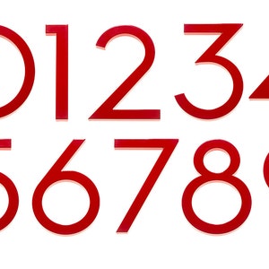 Modern House Number Aluminum Modern Font Number ZERO 0 in RED - Etsy