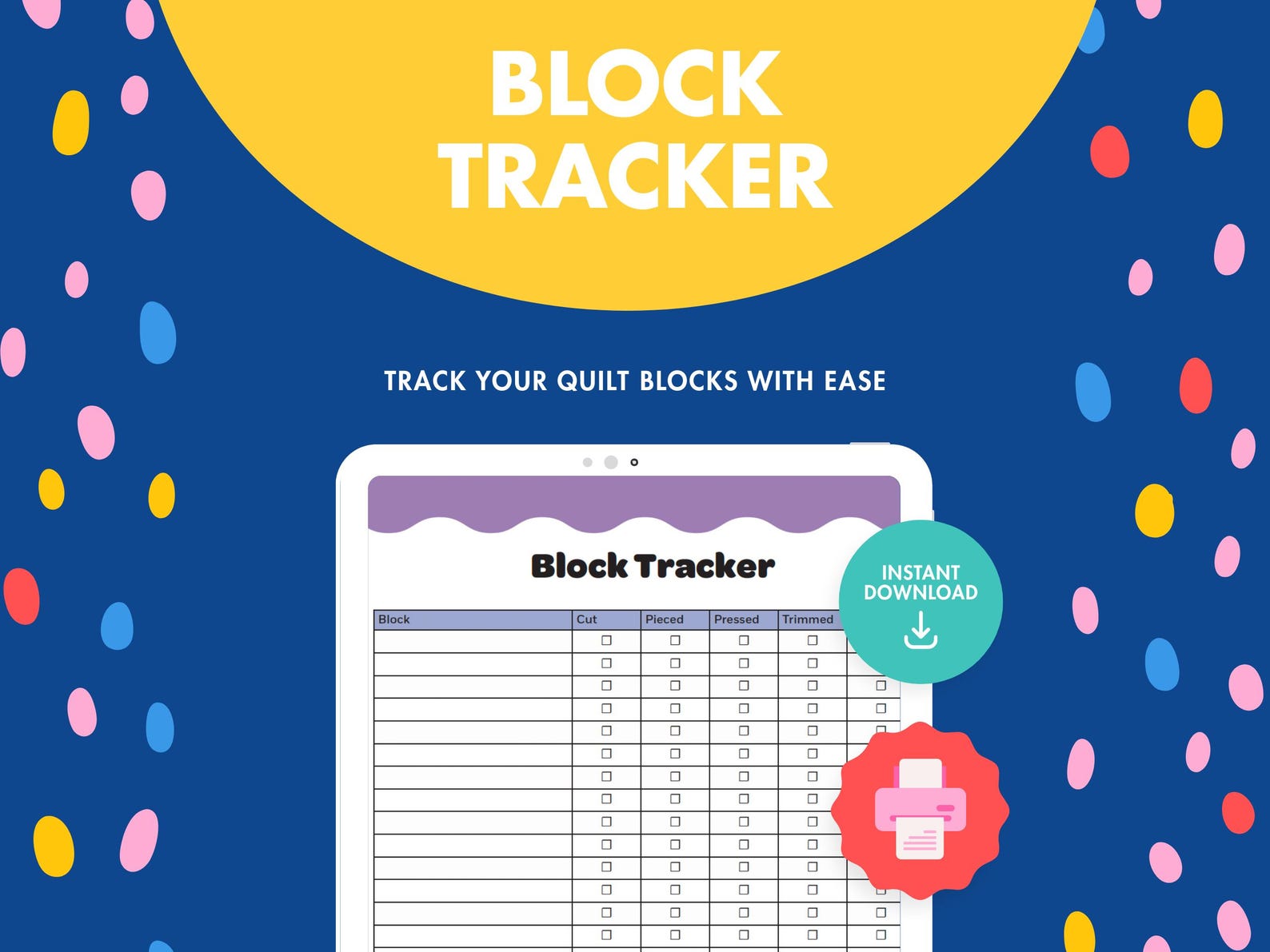 Quilt Block Tracker – Printable PDF for Quilters - Etsy