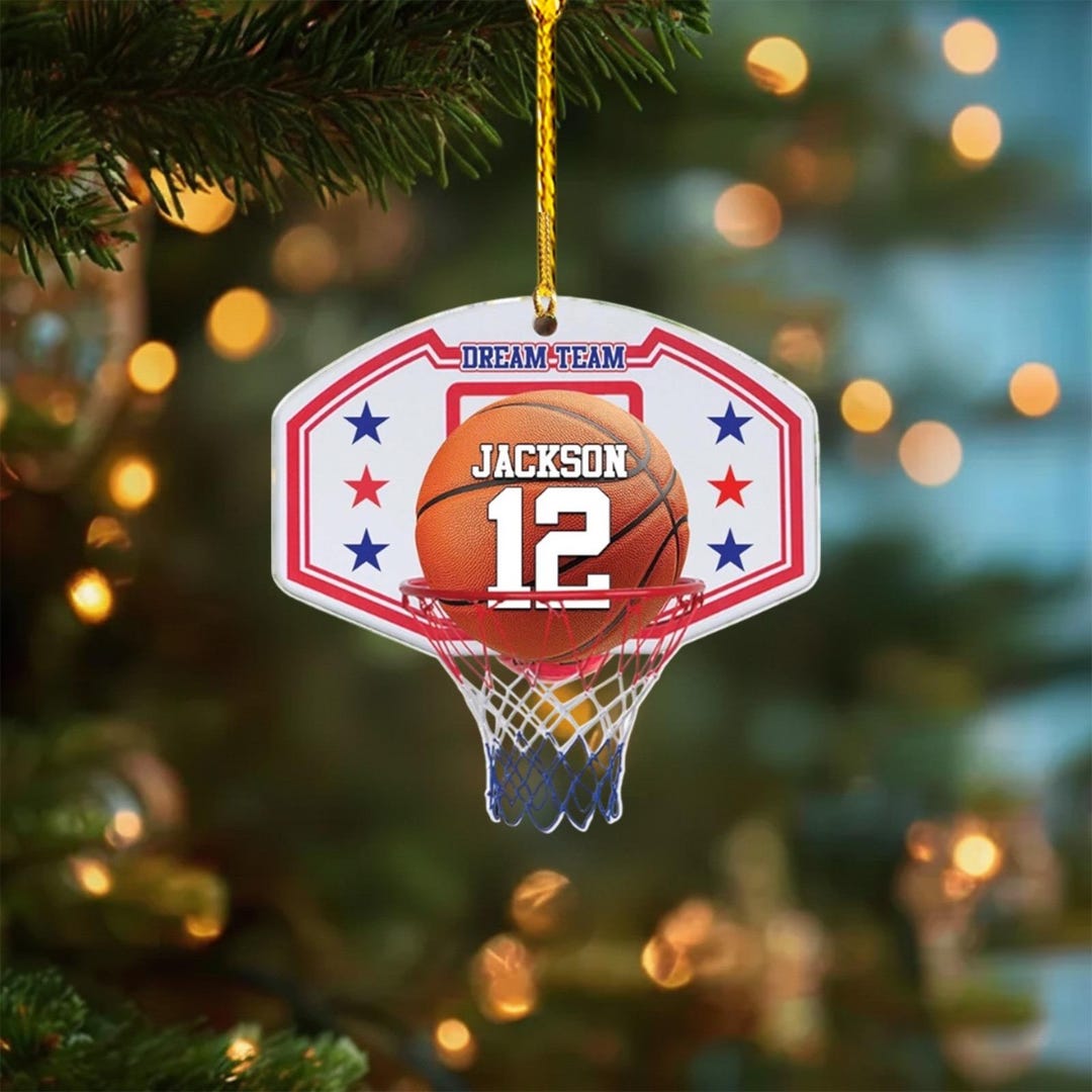 Personalized Basketball Ornament 2D FLAT (NOT 3D) Custom Acrylic Sports ...