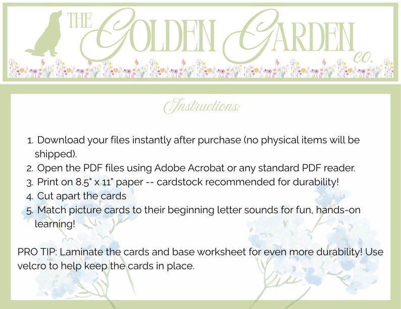 Printable Beginning Sounds Matching Activity | Phonics & Letter ...