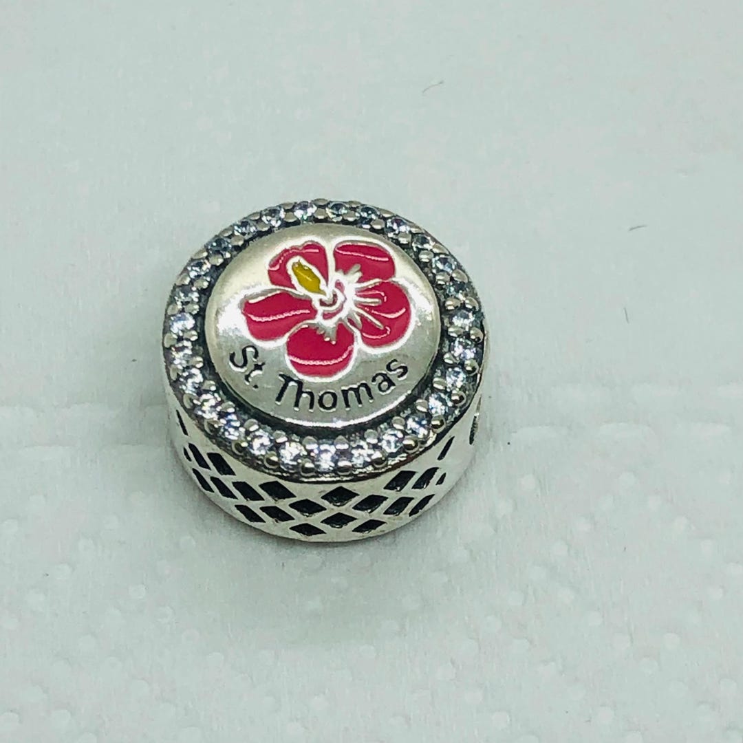 Pandora St thomas Bead Charm/Virgin Islands Charme/Blumen Charm/Reise ...
