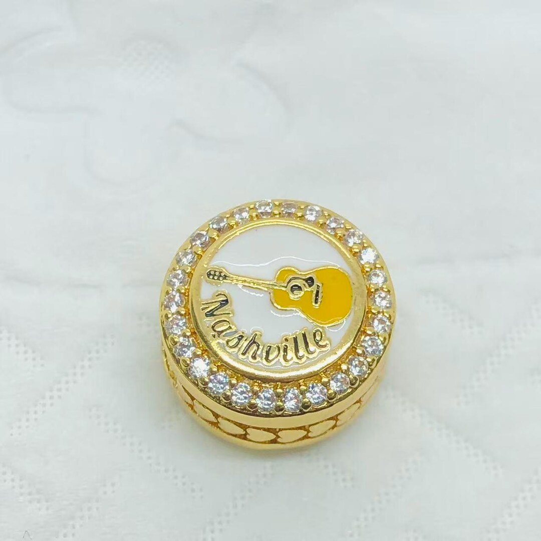 Nashville Tennessee Round Gold Button Charm|travel Charm|birthday Gifts ...