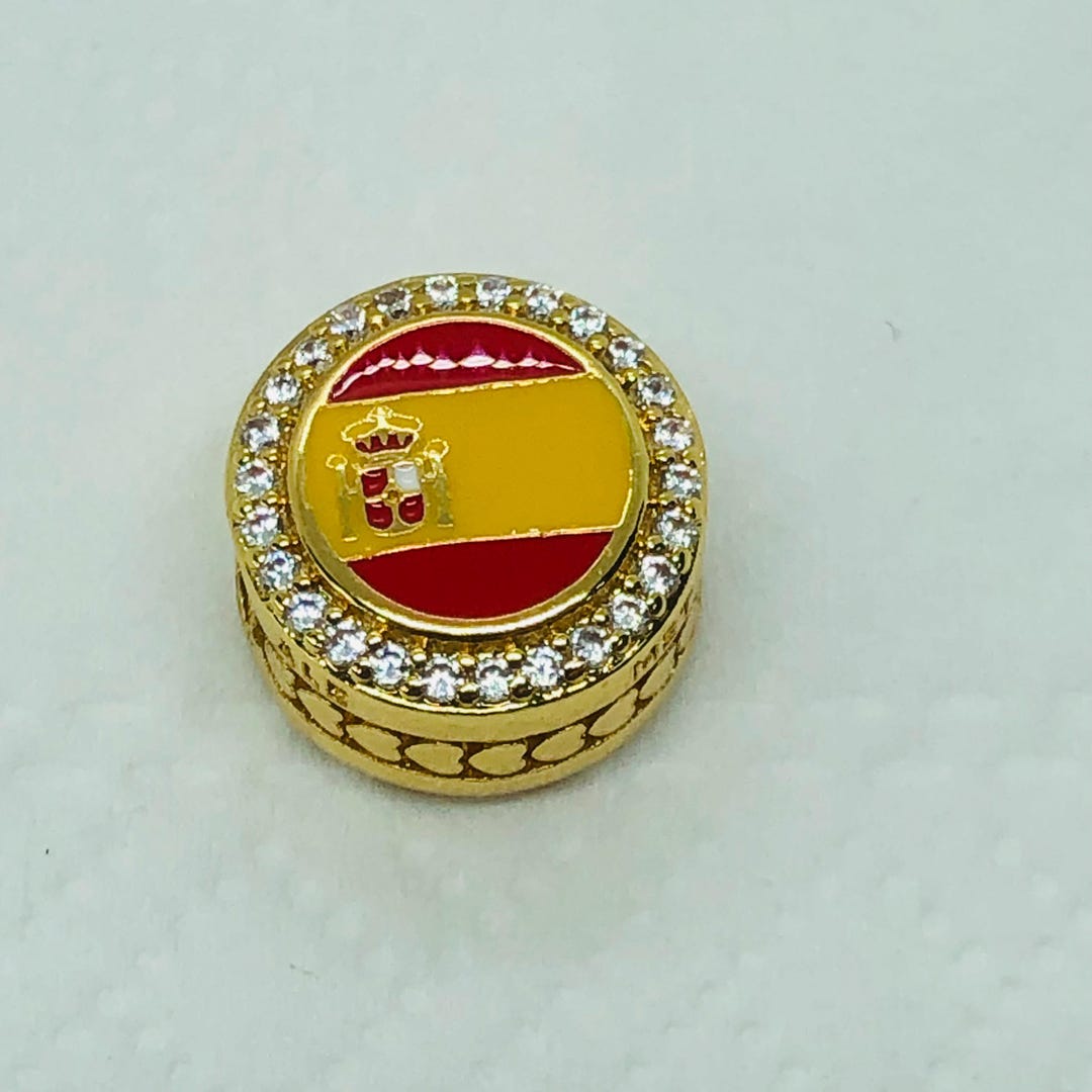 Pandora Spain Flag Exclusive Button Charm/travel Charm Gifts|s925 ...