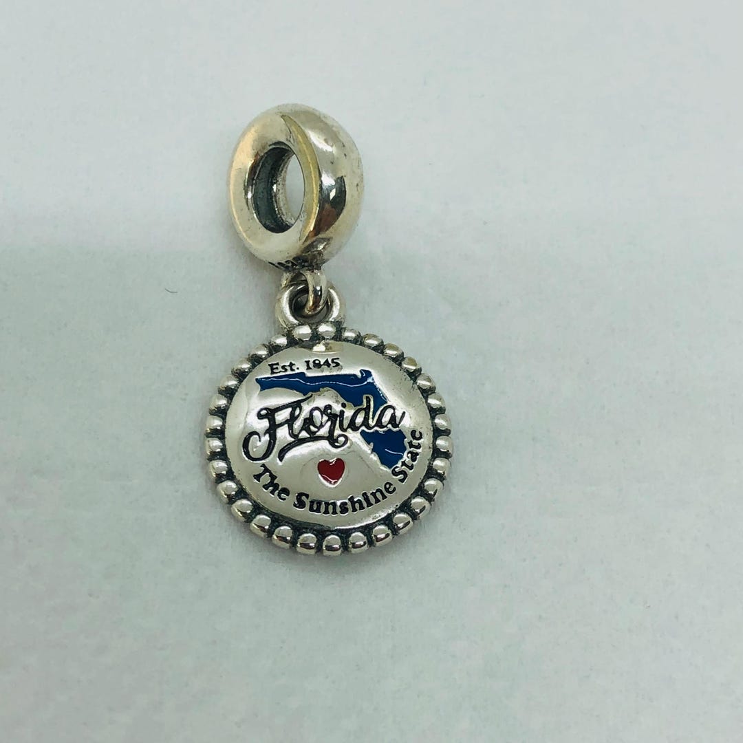 Florida State Map Charm/travel Charms|birthday Gifts|s925 Sterling ...