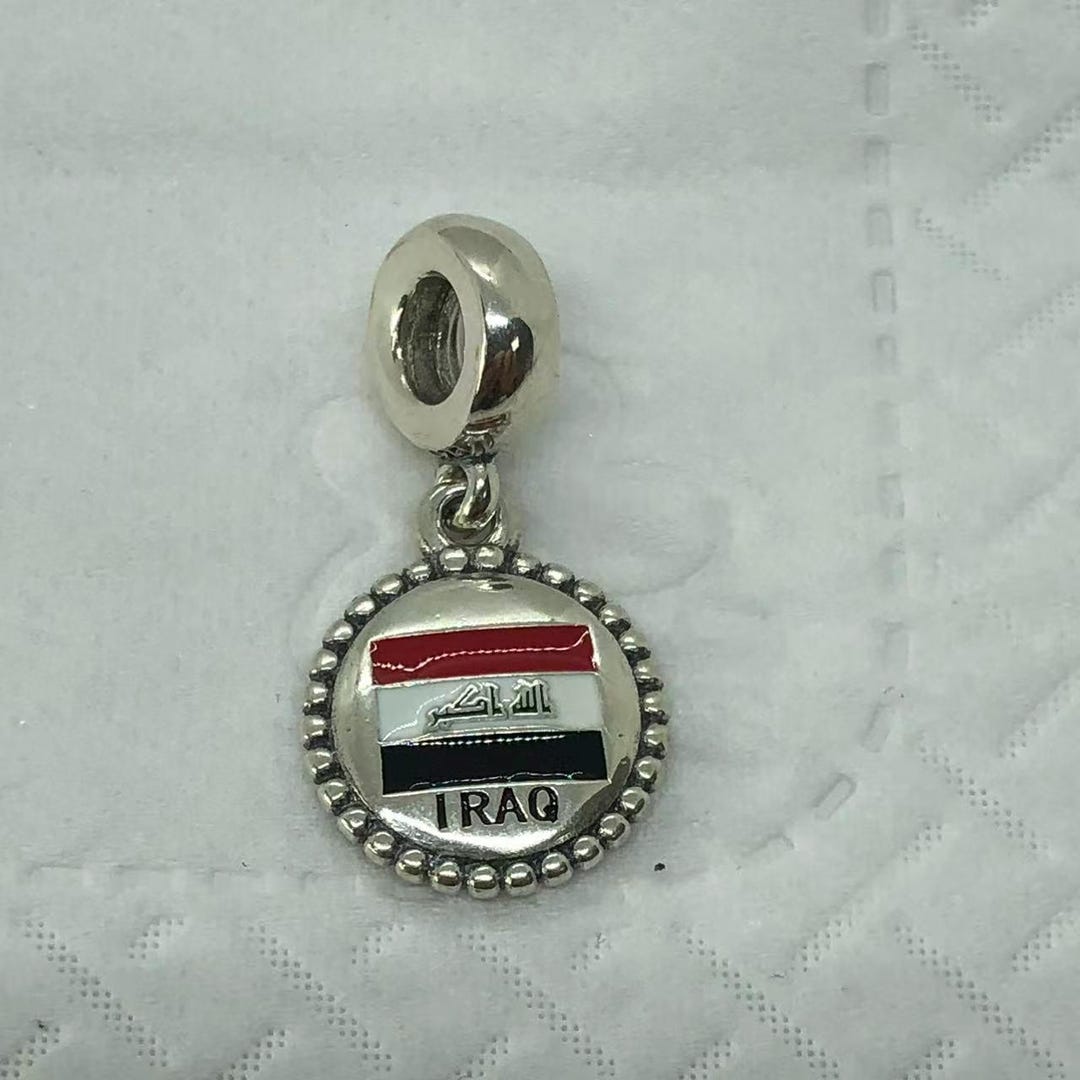 Flag of Iraq Charm/travel Charm|birthday Gift|s925 Sterling Silver ...