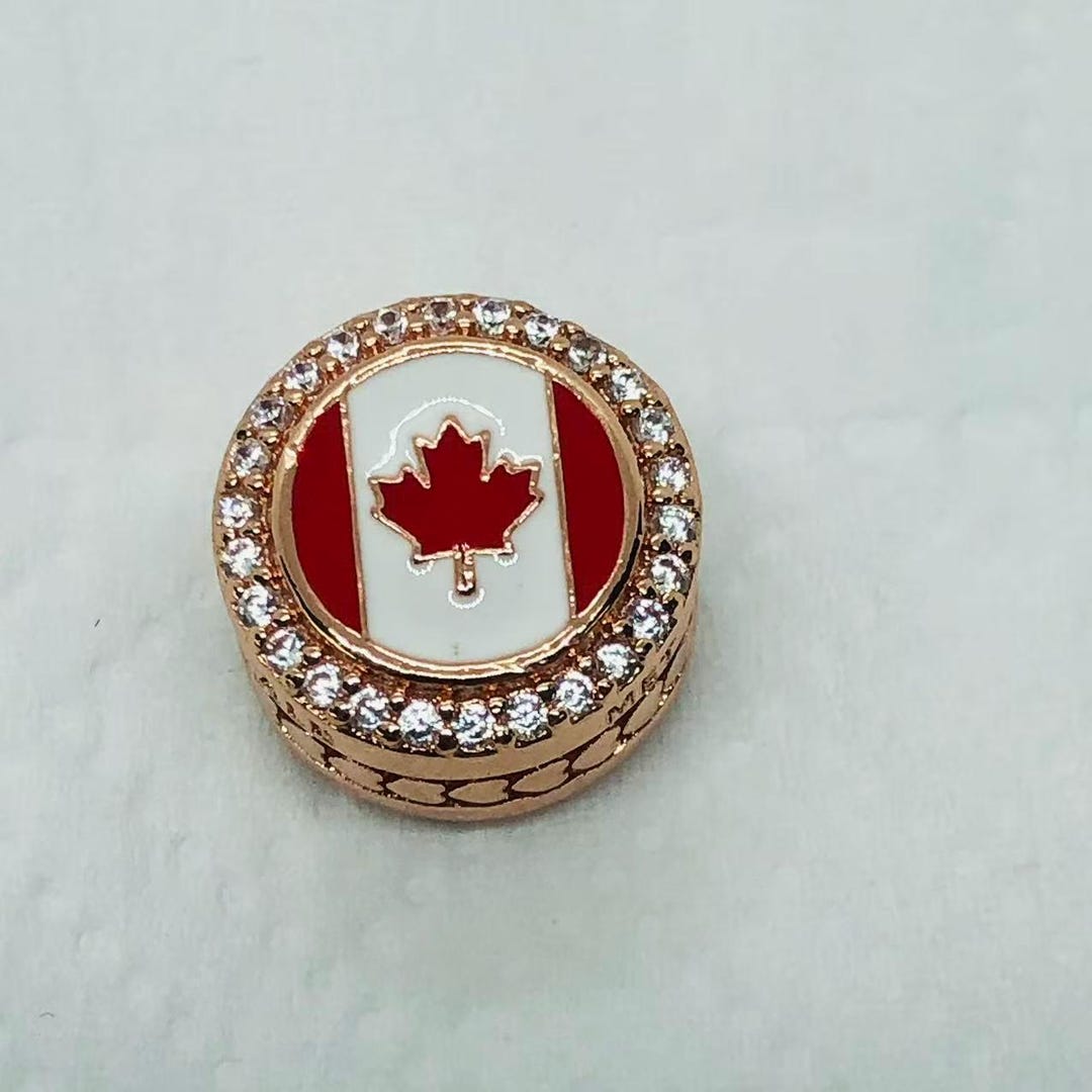 Canada Flag Exclusive Rose Gold Charm |travel Bead Pendant|birthday ...