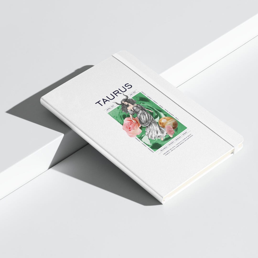 Taurus Hardcover Notebook | Zodiac Sign, Astrological Art, Natural ...