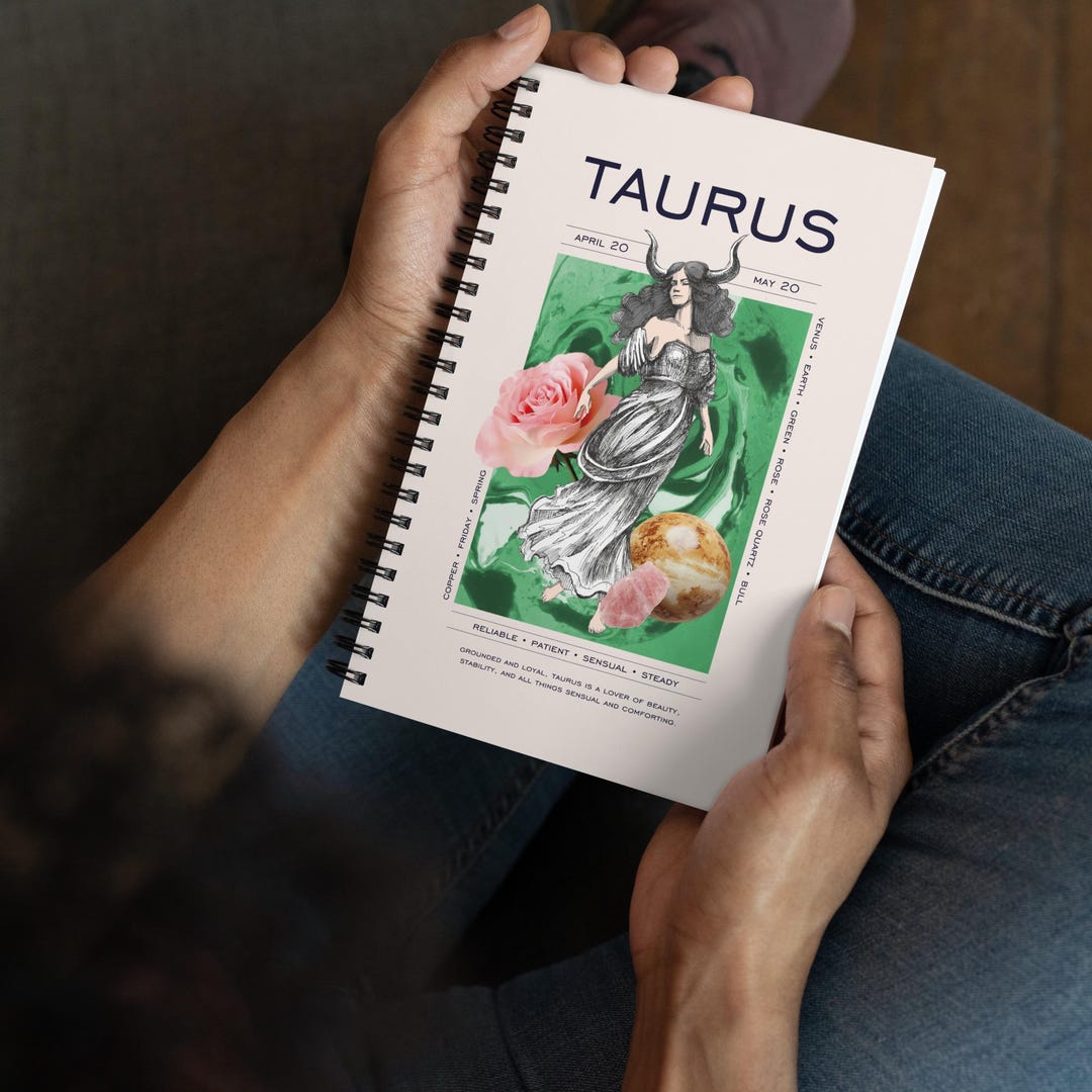 Taurus Notebook | Zodiac Sign, Astrological Art, Natural Design, Artist ...