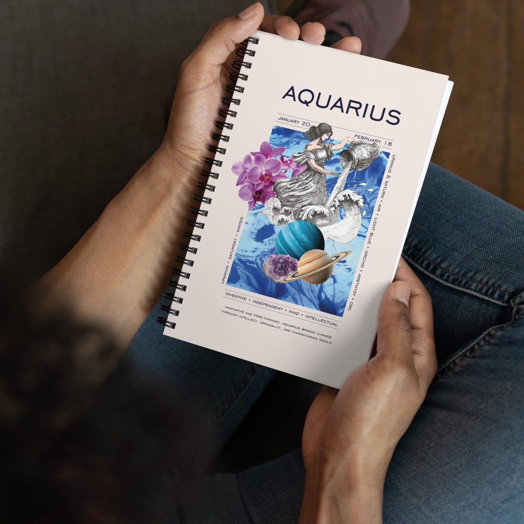 Aquarius Notebook | Zodiac Sign, Astrological Art, Creative Design ...