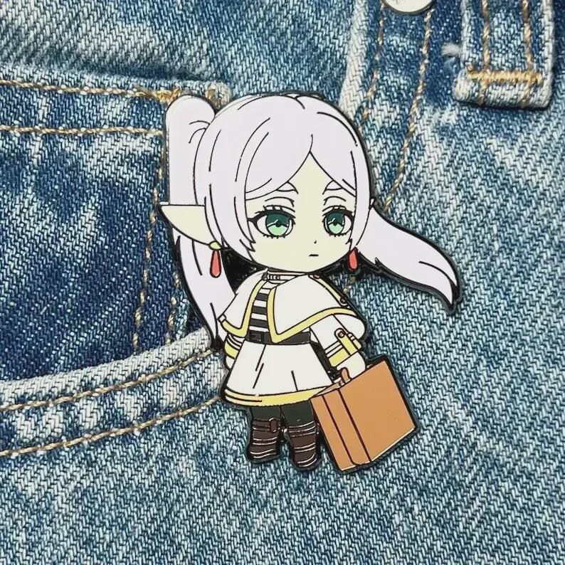 Frieren: Beyond Journey's End Hard Enamel Pin Elf Mage and Purple Girl ...