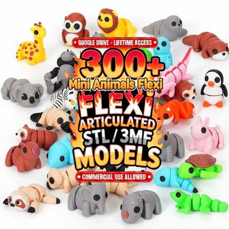 Mini 3d Printed Animals - Etsy