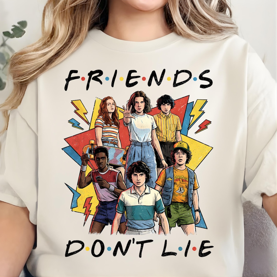 Friends Don’t Lie PNG – Retro 80s Sci-fi Quote Design | Nostalgic TV ...