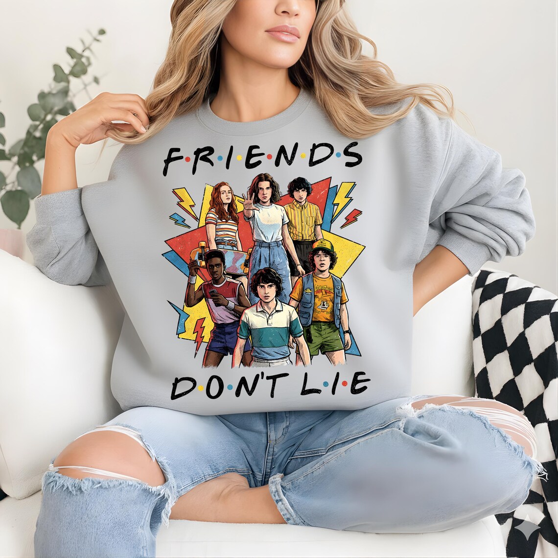 Friends Don’t Lie PNG – Retro 80s Sci-fi Quote Design | Nostalgic TV ...