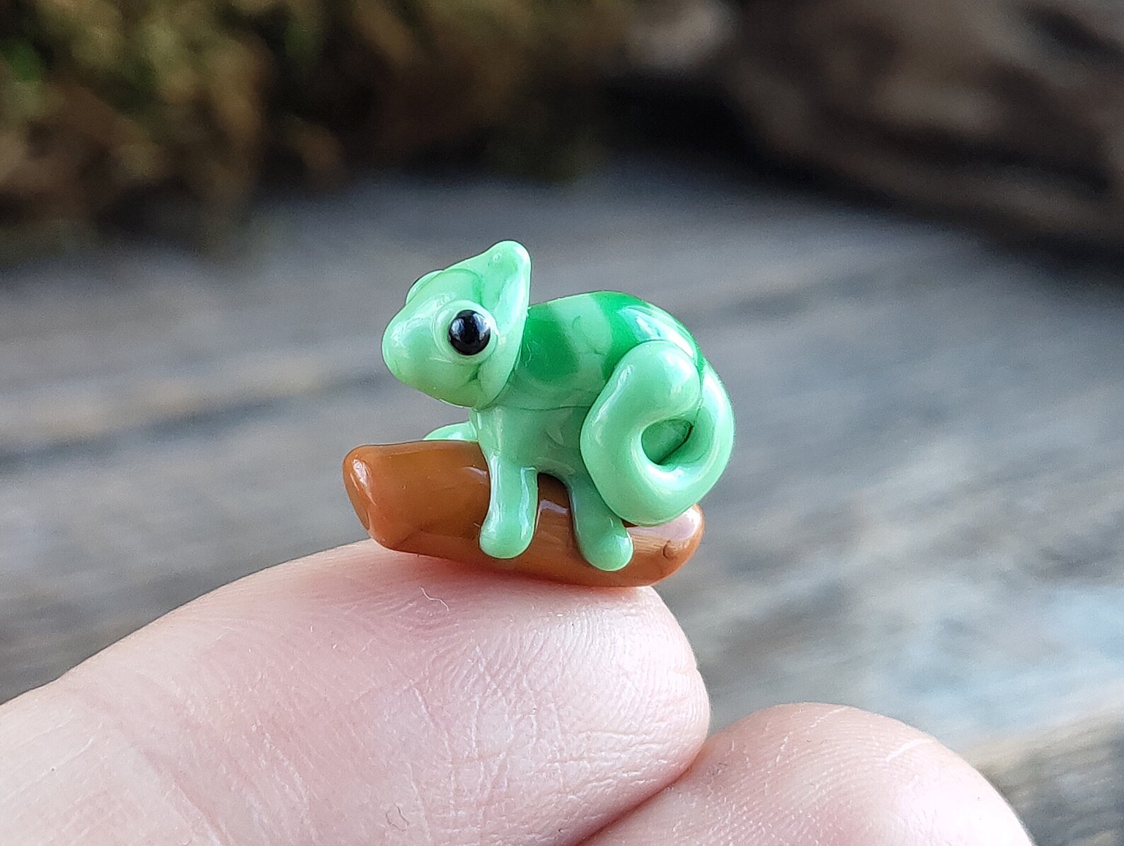 Chameleon figure Chameleon ornament Glass Chameleon figurine | Etsy