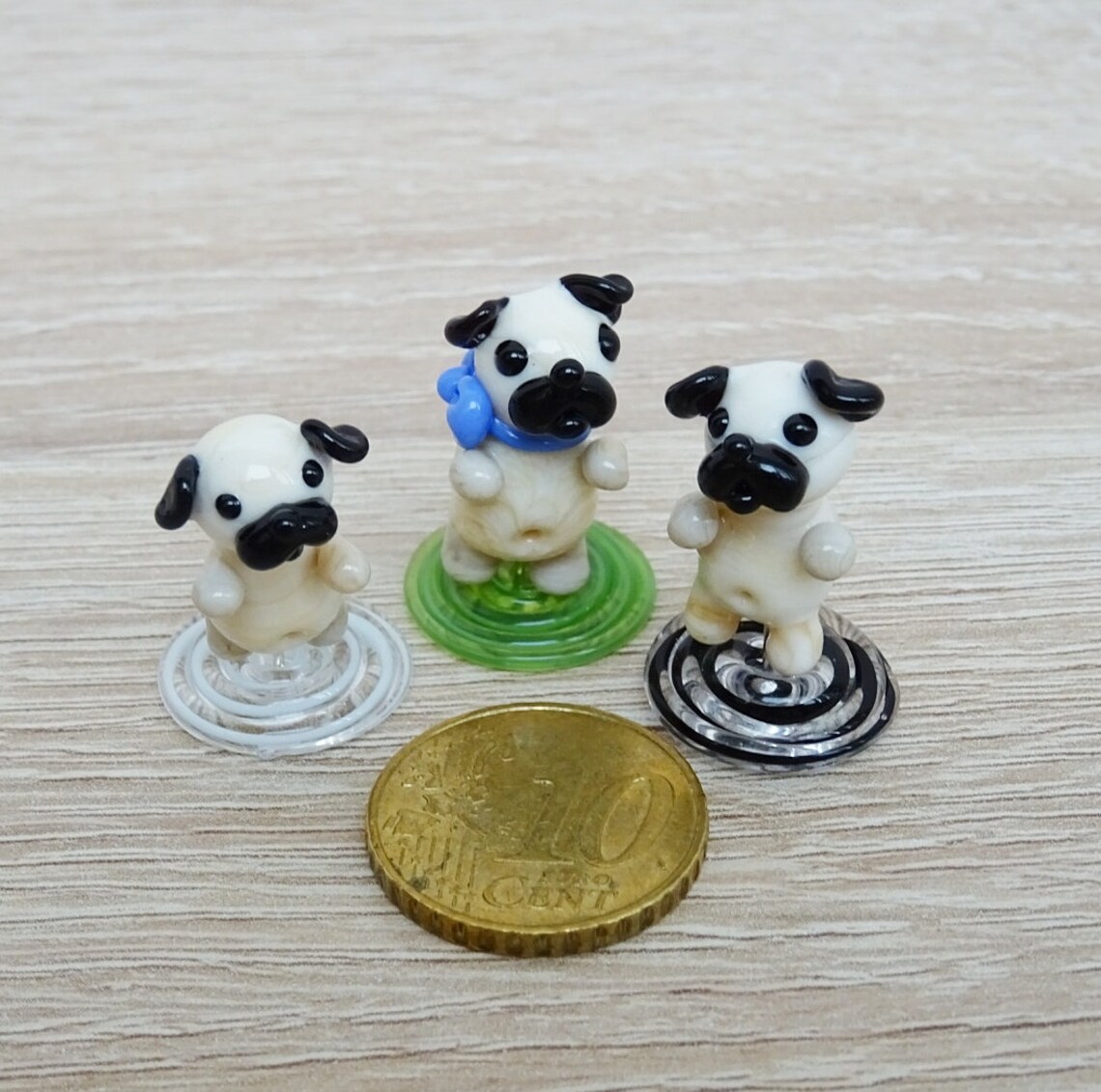 Tiny pug dog miniature micro glass pug figurine mini pug | Etsy