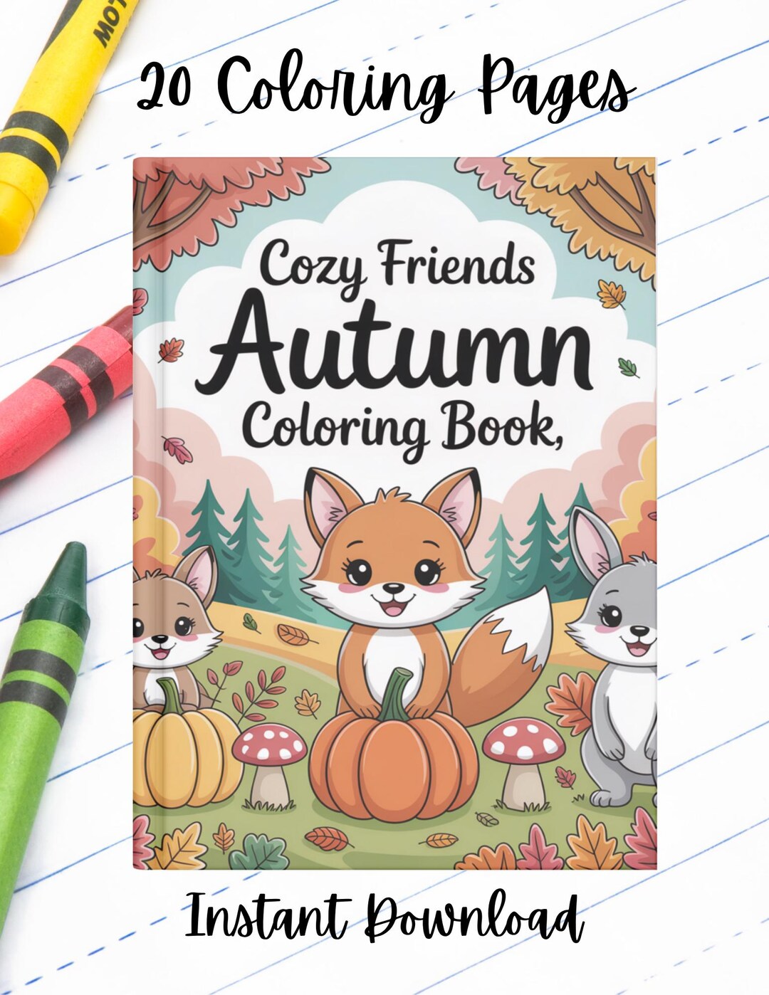 Autumn Friends Coloring Pages | Instant Download Coloring Book for ...