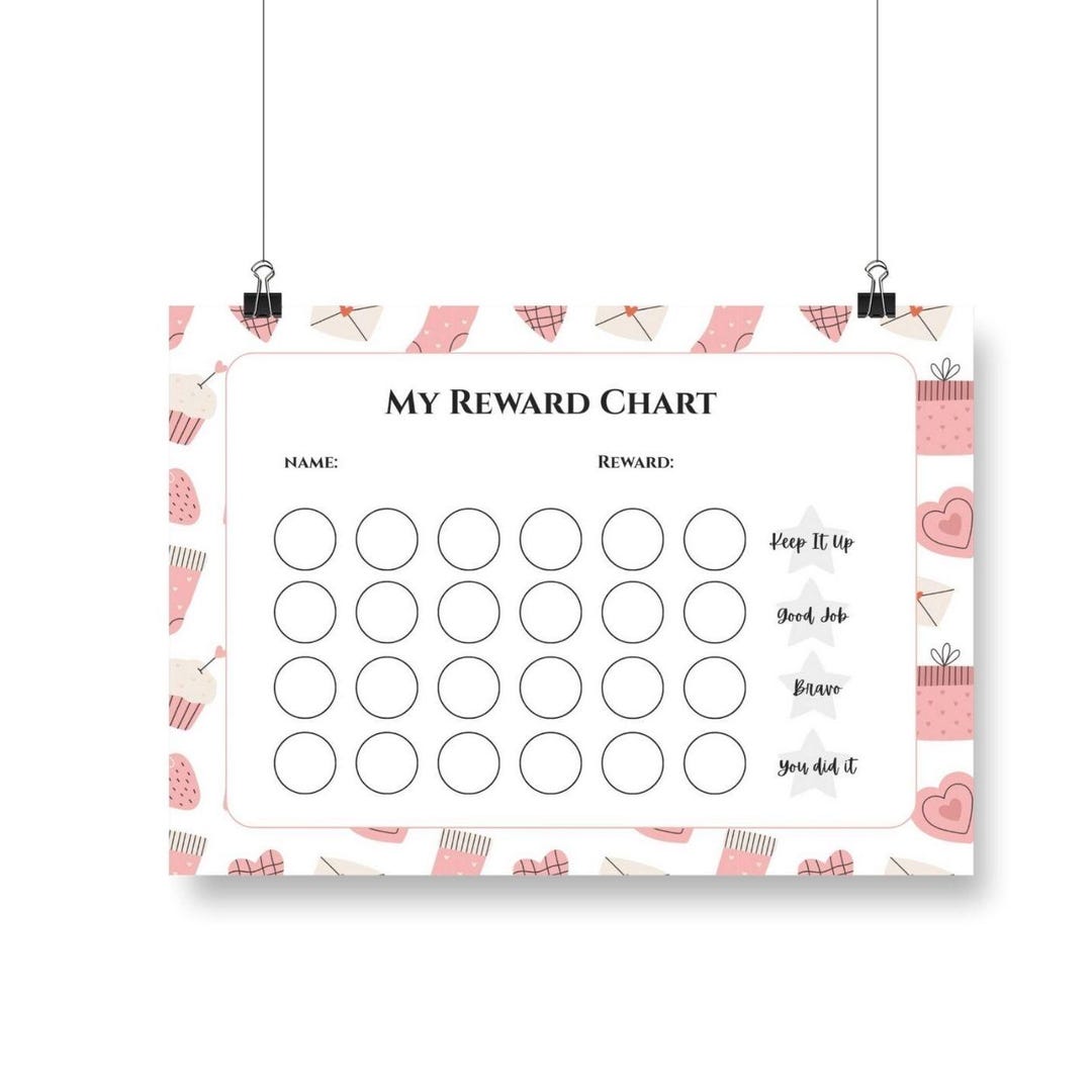Kids Reward Chart Heart Version13| Behavior Support | Daily Routine ...