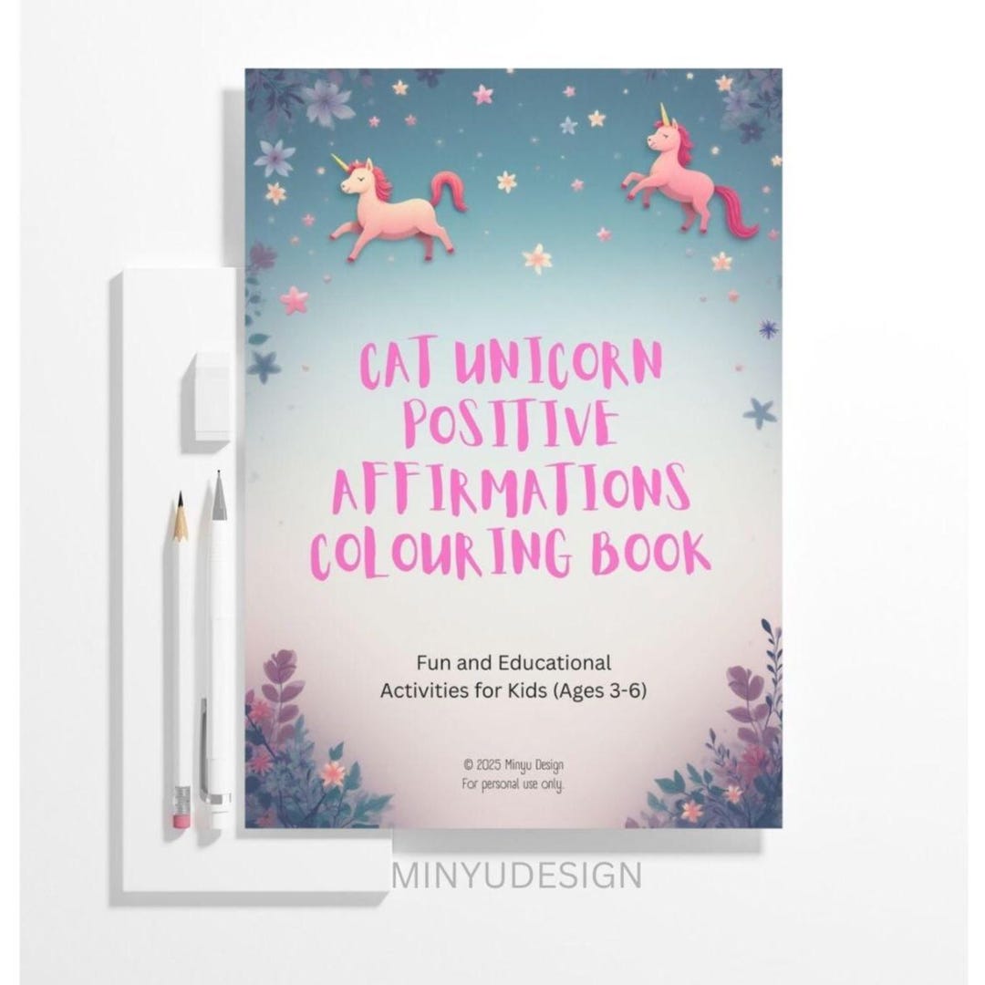 Printable Cat Unicorn Positive Affirmations Colouring Book for Kids ...