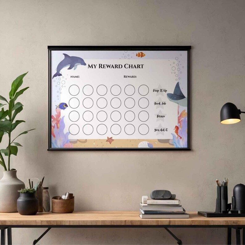 Kids Reward Chart Shark Version| Behavior Support | Daily Routine ...