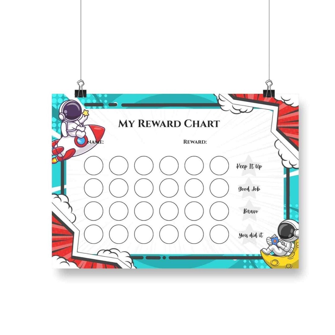 Kids Reward Chart Space Green Version| Behavior Support | Daily Routine ...