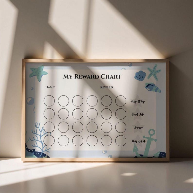 Kids Reward Chart Ocean Version| Behavior Support | Daily Routine ...