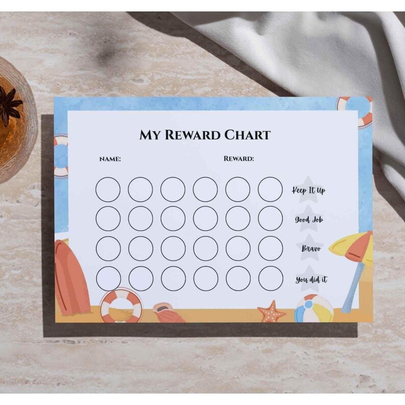 Kids Reward Chart Sunny Version| Behavior Support | Daily Routine ...