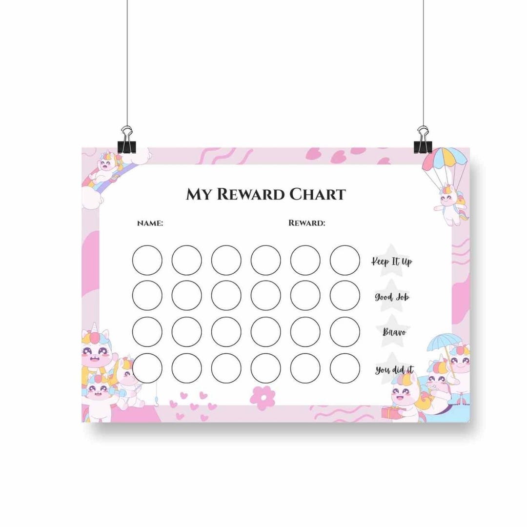 Kids Reward Chart Unicorn Version| Behavior Support | Daily Routine ...