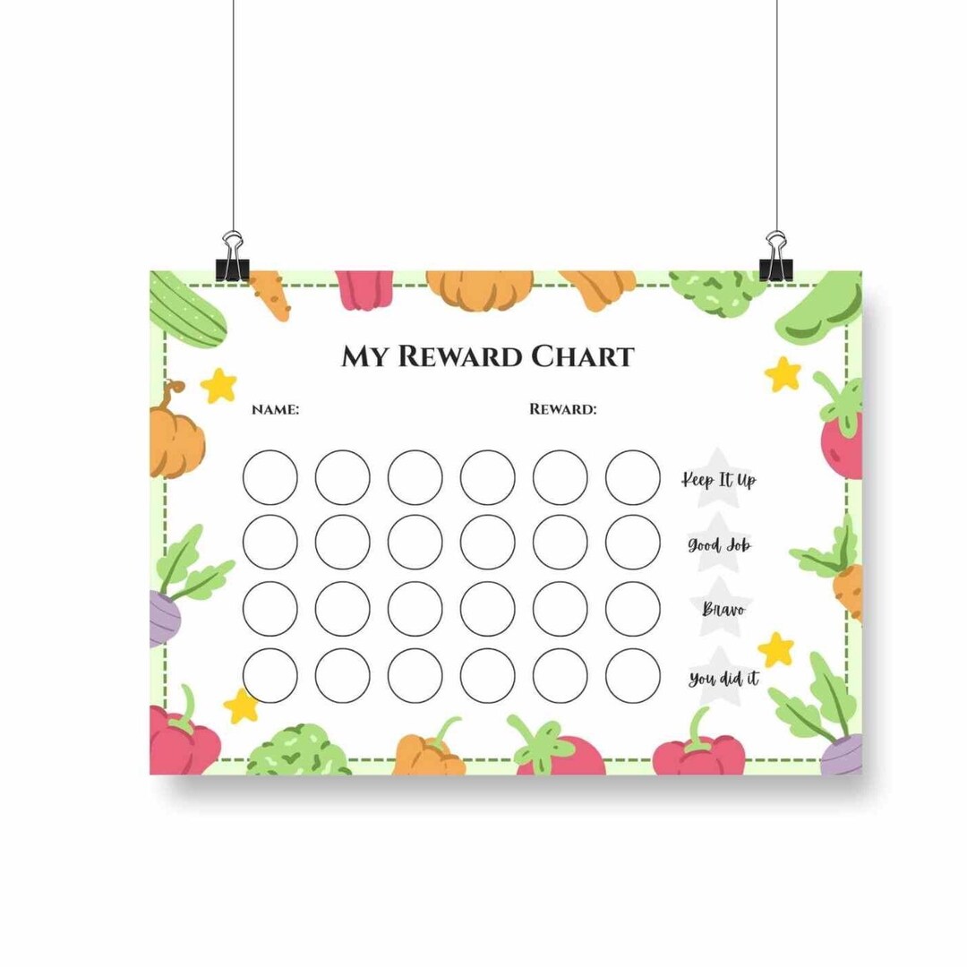 Kids Reward Chart Vegetable Version| Behavior Support | Daily Routine ...