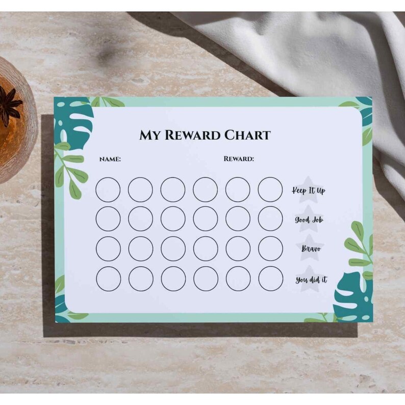 Kids Reward Chart Leaf Version| Behavior Support | Daily Routine ...