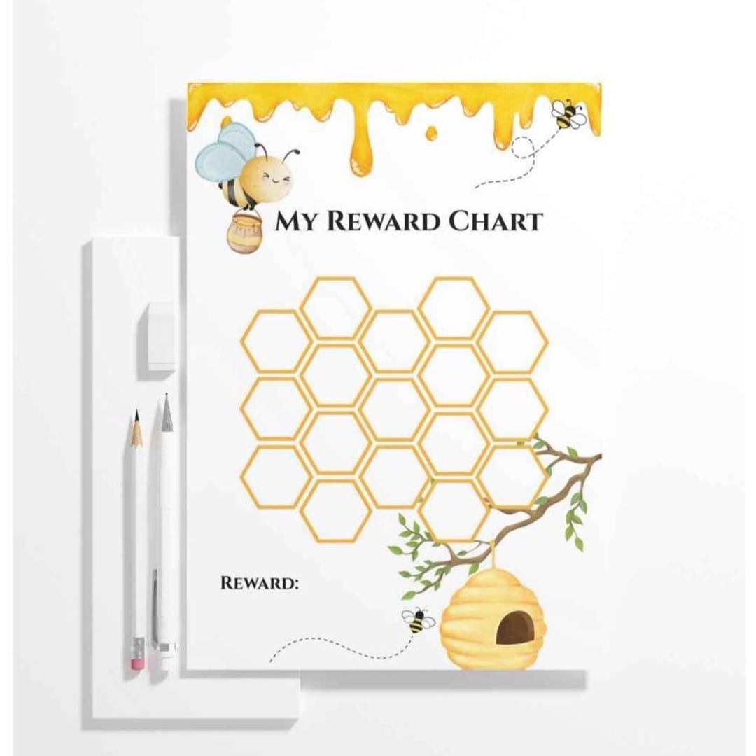 Kids Reward Chart Bee Version| Behavior Support | Daily Routine | Chore ...