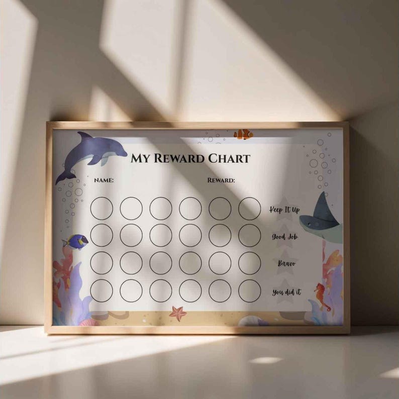 Kids Reward Chart Shark Version| Behavior Support | Daily Routine ...