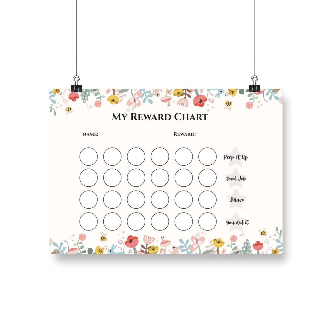 Kids Reward Chart Flower Version| Behavior Support | Daily Routine ...