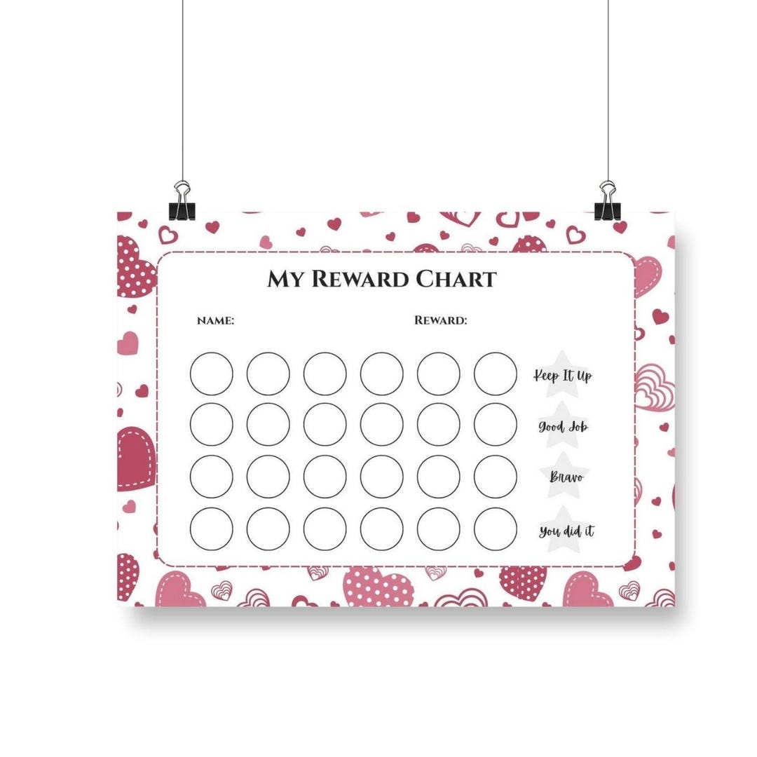 Kids Reward Chart Heart Version2| Behavior Support | Daily Routine ...
