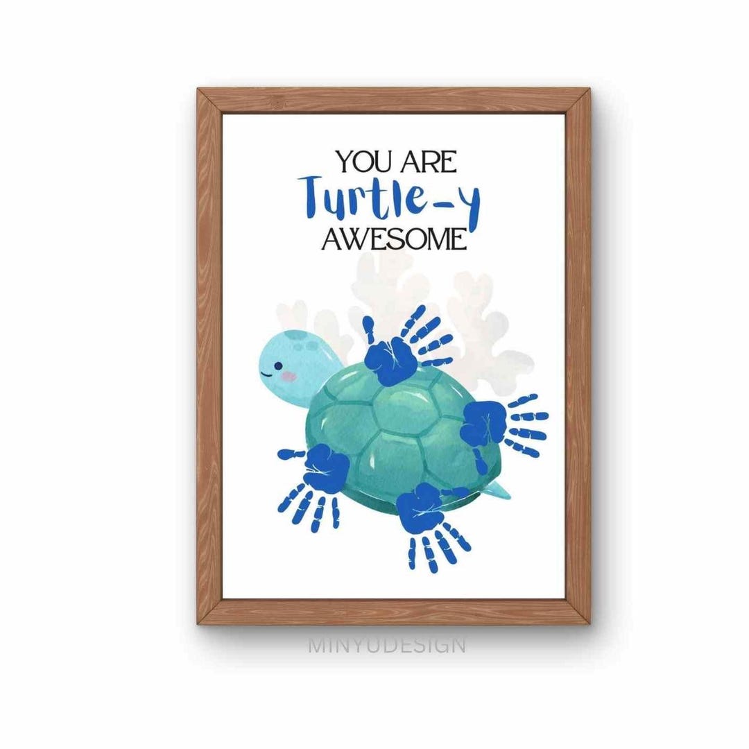 Turtle-y Kids Handprint Poster | Art Printable | Preschool Craft ...