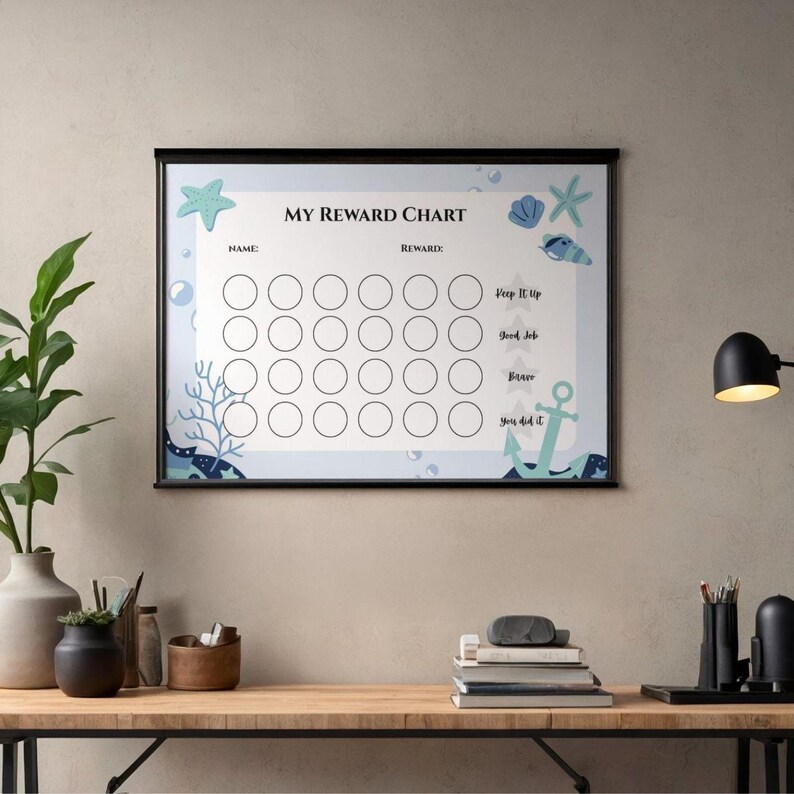 Kids Reward Chart Ocean Version| Behavior Support | Daily Routine ...