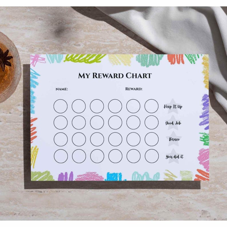 Kids Reward Chart Paint Version| Behavior Support | Daily Routine ...