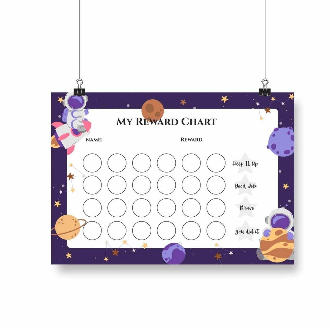 Kids Reward Chart Space Purple Version| Behavior Support | Daily ...
