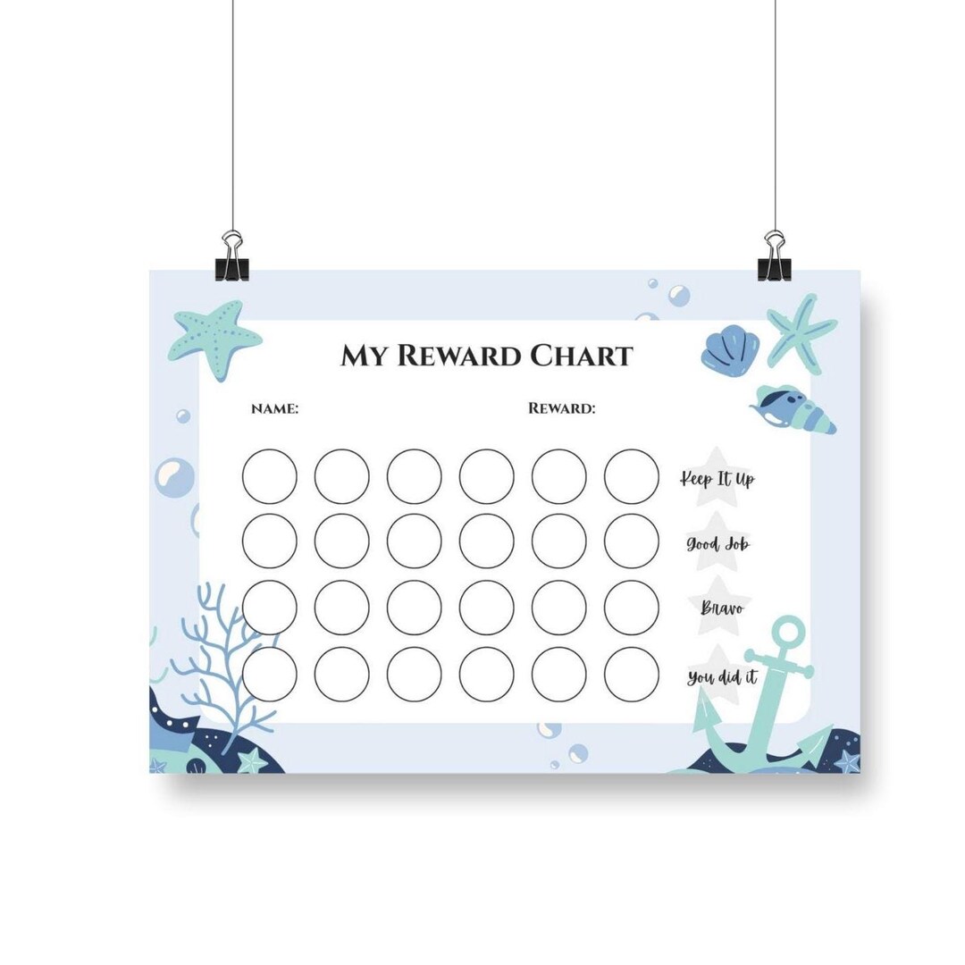Kids Reward Chart Ocean Version| Behavior Support | Daily Routine ...