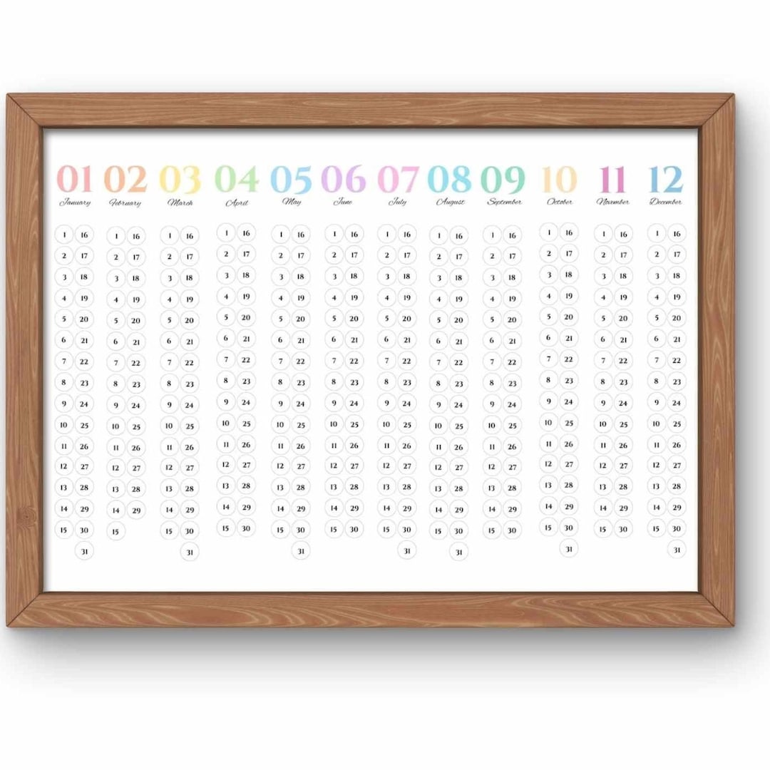 Perpetual Year Calendar2 – Printable & Reusable Minimalist Calendar ...