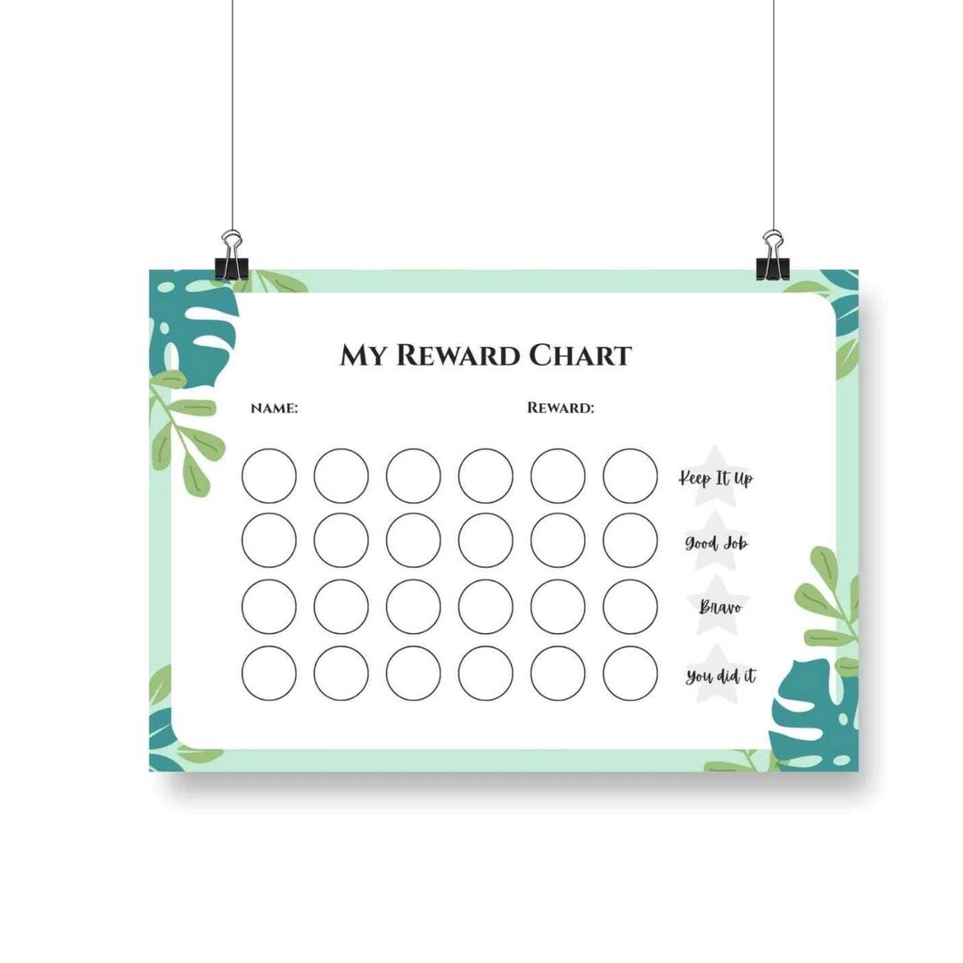 Kids Reward Chart Leaf Version| Behavior Support | Daily Routine ...