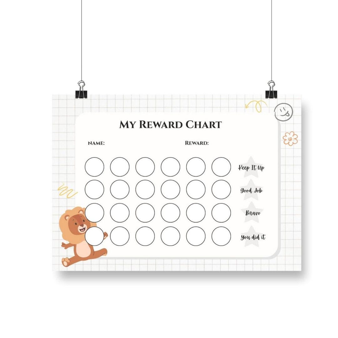 Kids Reward Chart Lion Version| Behavior Support | Daily Routine ...