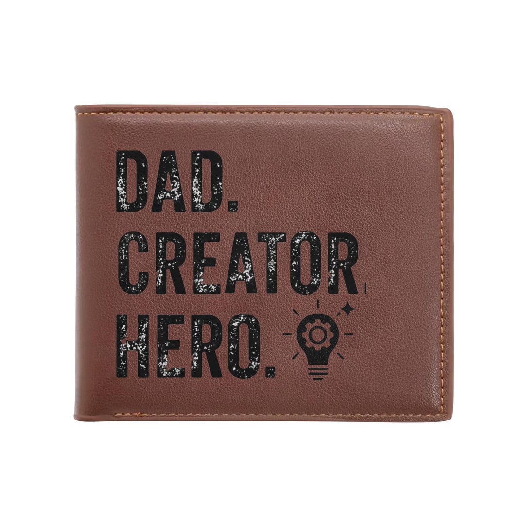 Engraved Vegan Leather Dad Wallet: Farmer, Genius Gift - Etsy