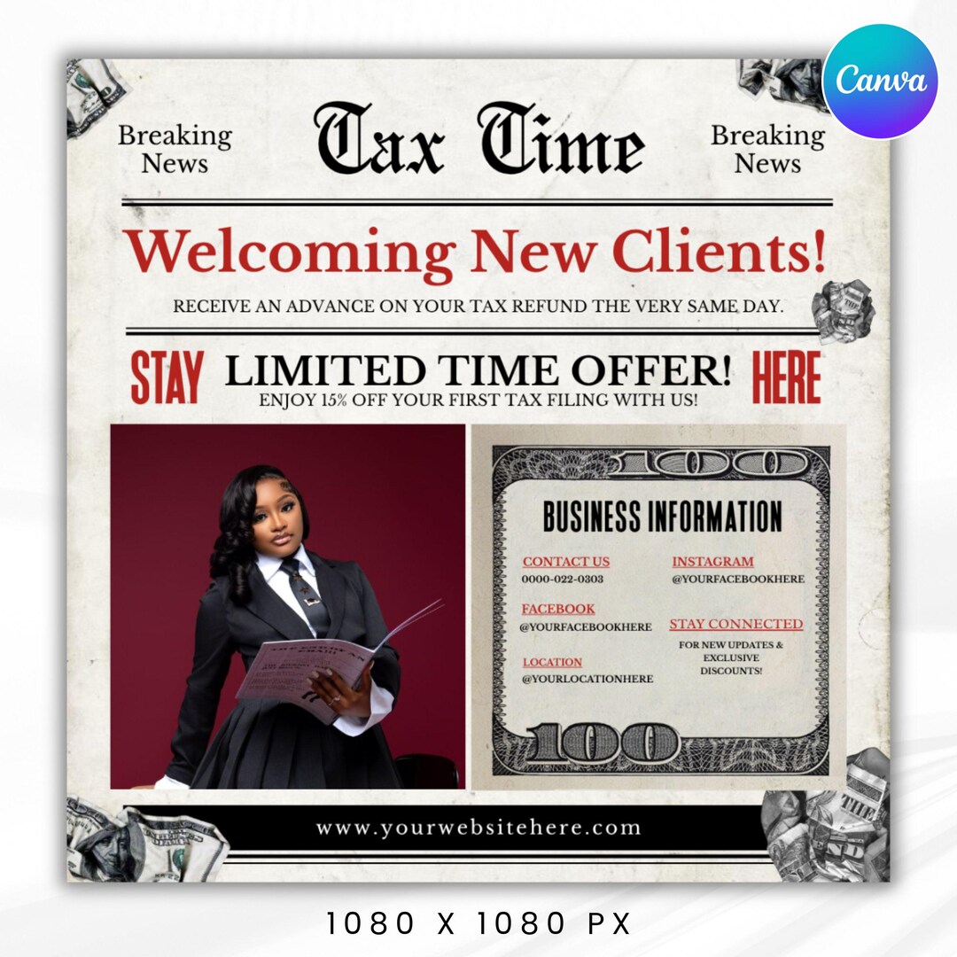 Tax Season Flyers, Tax Training Course Flyers, Tax Training Social ...