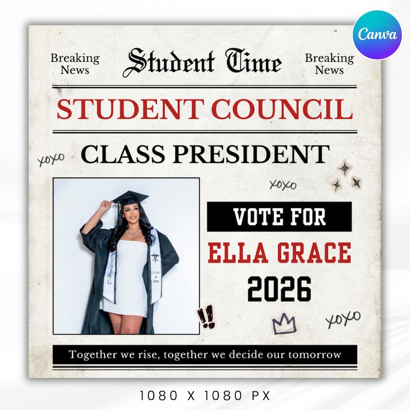 Class President Posters - Etsy