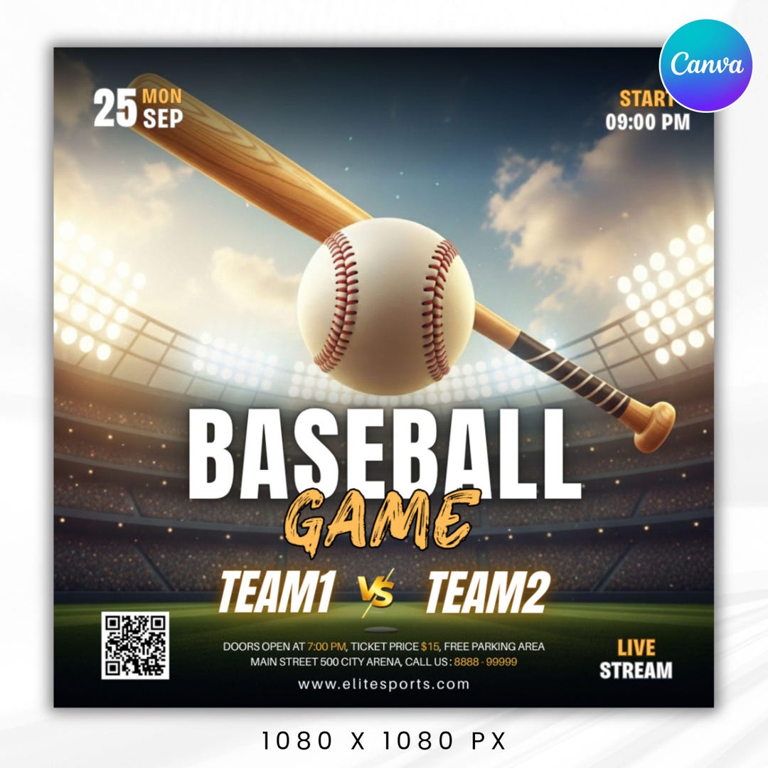Game Day Baseball Flyer Template, Match Day Flyer, Sports Party ...