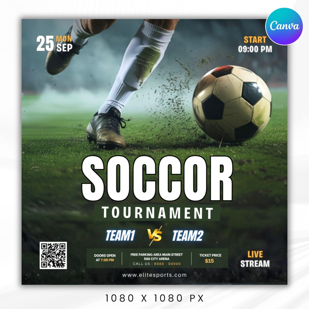 Soccer Tournament Flyer Template, Match Day Flyer, Sports Party ...