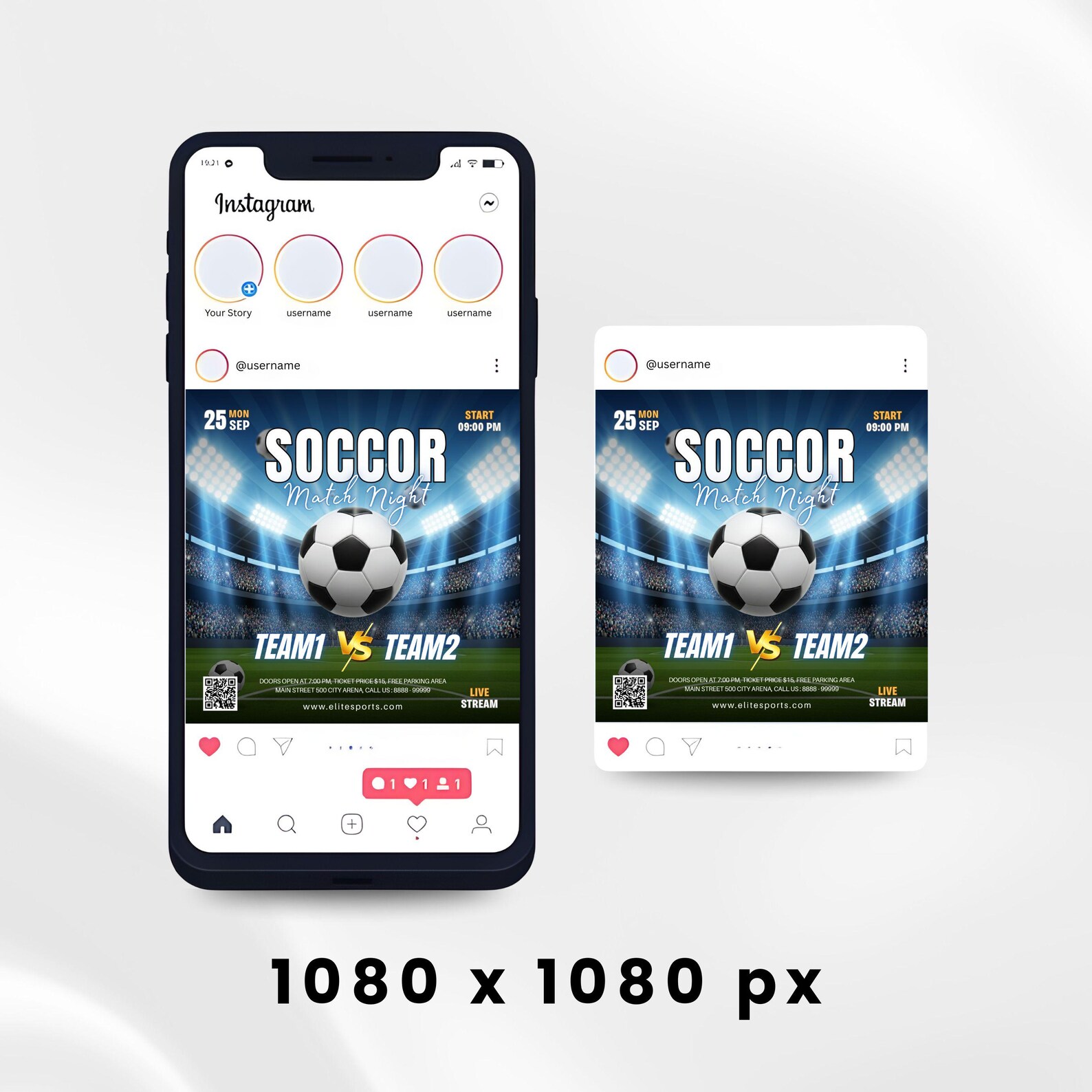 Game Night Soccer Ball Flyer Template, Match Night Flyer, Sports Party ...