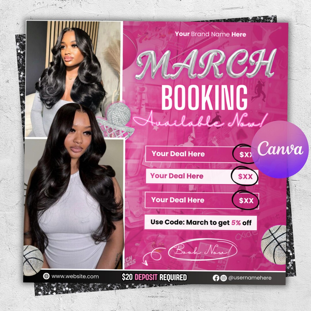 March Booking Flyer, Bookings Flyer, Appointments Available Flyer ...