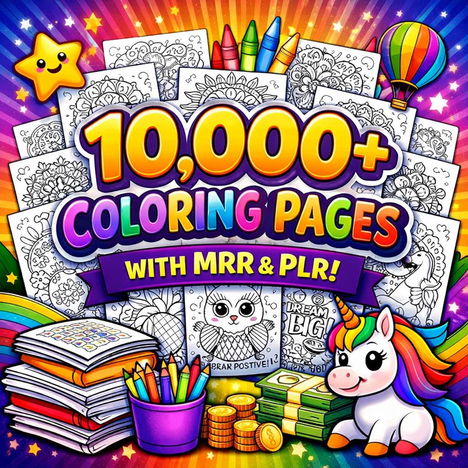 Buy 10,000+ Coloring Pages Mega Bundle PLR Kids & Adults Online in ...